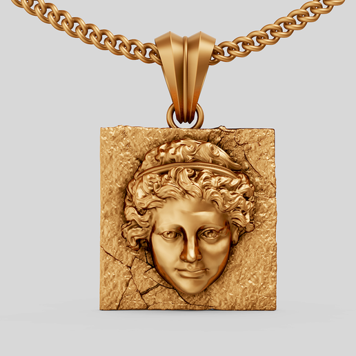 🏛️ Greek face pendant・ STL File for 3D printing・Cults