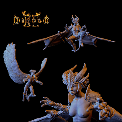 🧙‍♀️ Diablo II - Succubi (NUDE)・ STL File for ・Cults