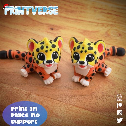 👶 Flexy Baby Cheetah Print In Place No Supports・ 3D File for 3D ...