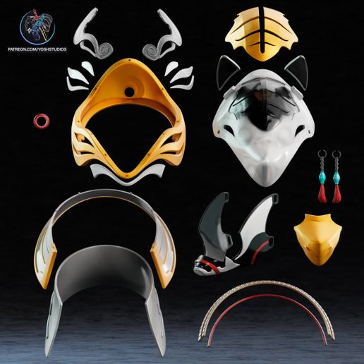 🪖 Sengoku White Tigress Helmet 3D Printer STL File・ STL File for 3D ...