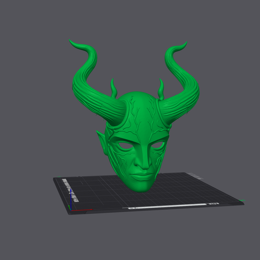 📁 Horned Demon Mask STL File – Fantasy Devil Face Sculpture – 3D ...