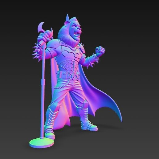 🦁 Lionhearted Dark Knight Rocker Batman Concept Estatua impresa en 3D ...