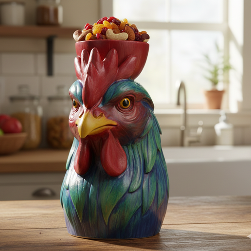 🐓 Rooster King - Multi-Purpose Snack Bowl & Decorative Kitchen ...