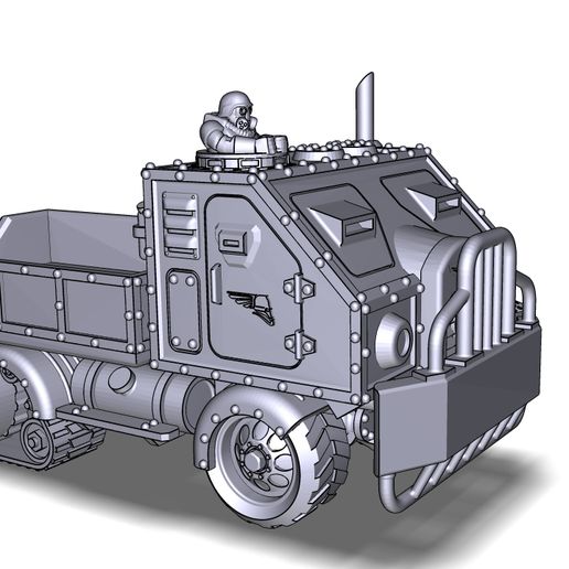 ⚔ Basic half track chassis "Stallion"・Free STL File for ・Cults