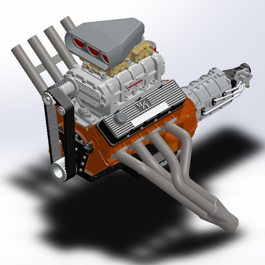 📁 1/24 Scale Chevy Big Block V8 (BBC) SUPERCHARGED! / GASSER File Pack ...