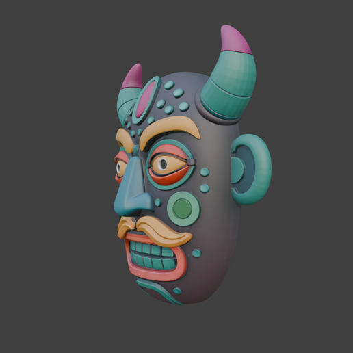 🪞 Funky Demon Wall Mask・ STL File for 3D printing・Cults