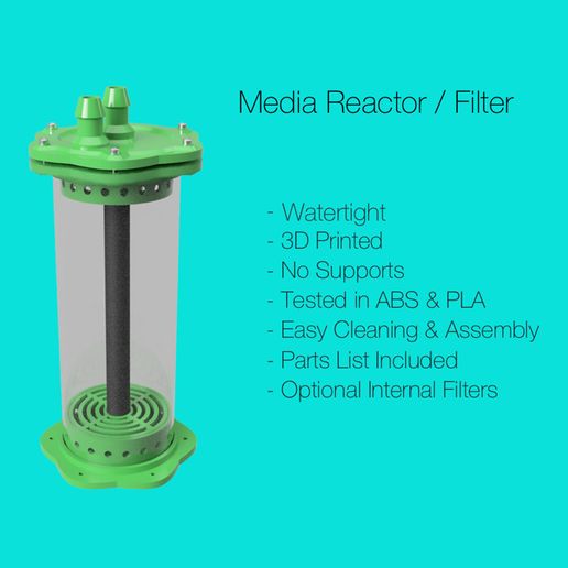 💭 Aquarium Filter / Media Reactor v2・Free STL File for ・Cults
