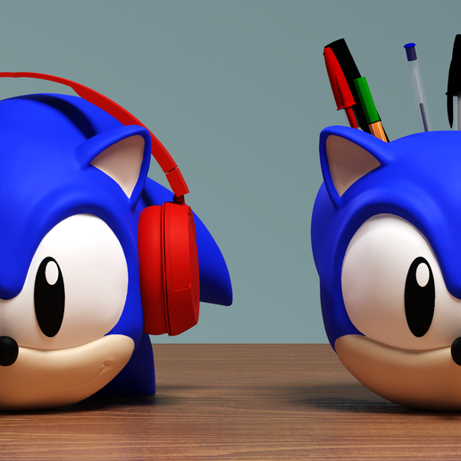 🦔 PACK - Classic Sonic the Hedgehog: Headphone Stand and Pen Holder ...