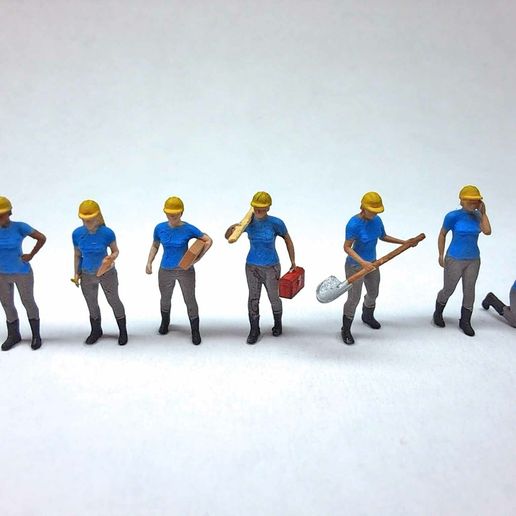 ♀️ N Scale Female Workers・Free STL File for 3D printing・Cults
