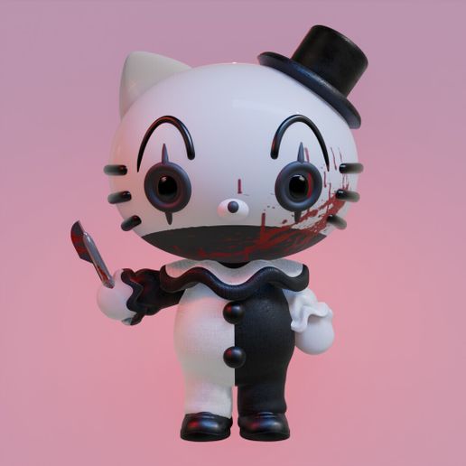 👋 HELLO KITTY ART THE CLOWN - TERRIFIER・ 3D File for 3D printing・Cults