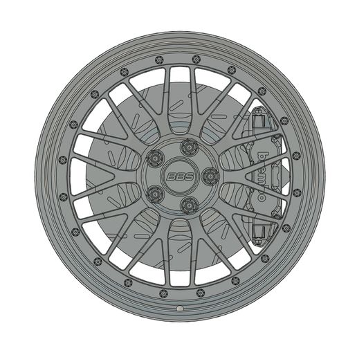 STL file BBS LM style - Scale Model Wheel set - 18" - Rims and Tyre 🛞 ...