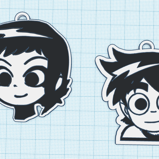 💐 Scott Pilgrim And Ramona flowers Keychains・ STL File for 3D printing ...