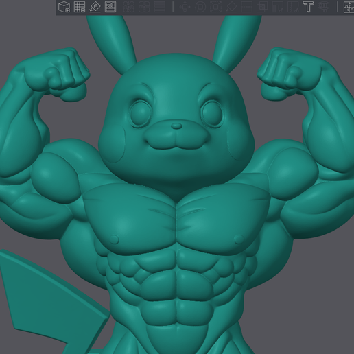 👾 Muscular Pikachu bodybuilder・ STL File for 3D printing・Cults
