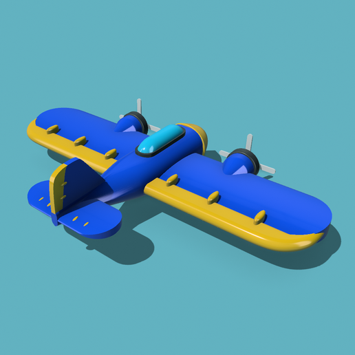 🚁 Cartoon Propeller Plane・Free STL File for 3D printing・Cults