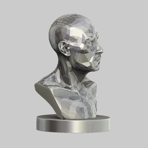 STL file human head bust low poly 👤 (OBJ)・3D printer model to download ...