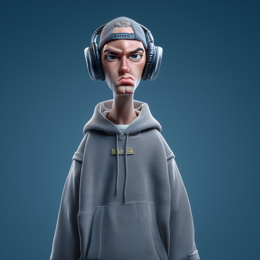 🧑‍🎨 Figurita de artista RAP GOD・Archivo STL para Impresión 3D・Cults