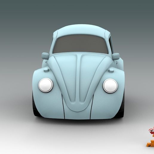🪲 VW Beetle Comic Car・ STL File for 3D printing・Cults