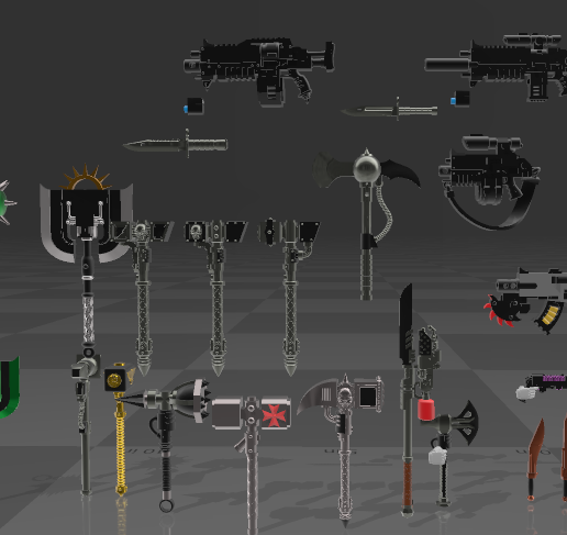 🆕 New Custom 1/18 Melee Weapons and Bolters・Free 3D File for ・Cults