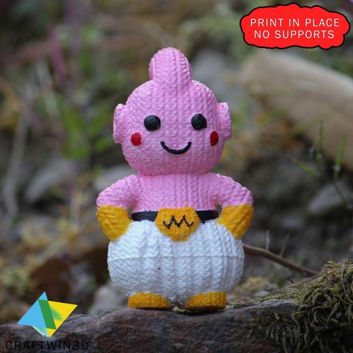 👾 Knitted Cute Majin Buu・ STL File for 3D printing・Cults