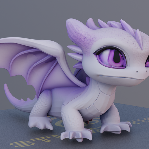 🐉 Flufftail 3D Printable Cute Sitting Dragon 280mm One Piece STL・ STL ...