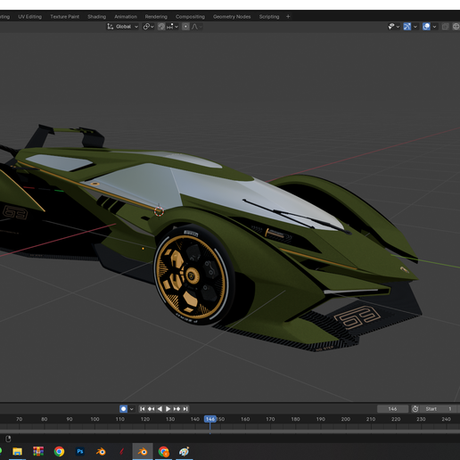 🚗 lamborghini v12 vision_gt・ OBJ File for 3D printing・Cults