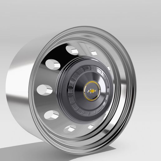 💶 Alcoa Wheels with Chevy Caps Reversable Dually Wheels・ STL File for ...