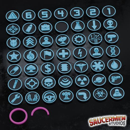 🎲 Sci-fi RPG Tokens – Pack One・ 3D File for 3D printing・Cults