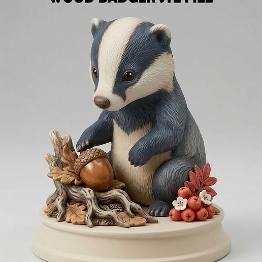 🦡 DIY Easter Woodland Badger & Acorn: High-Detail 3D Printable STL File ...