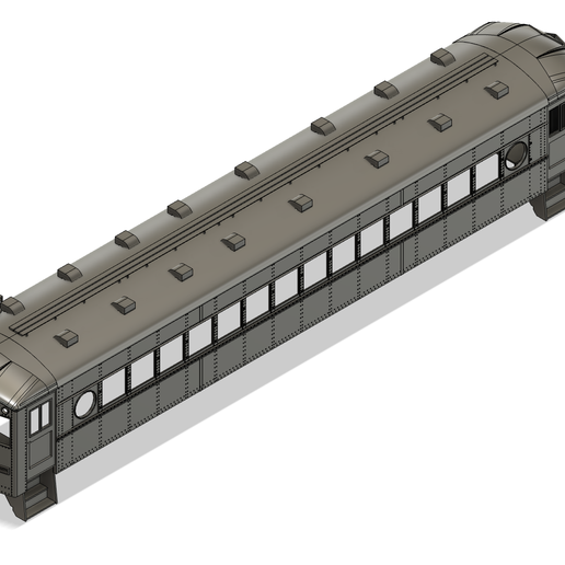 🦶 SOUTH SHORE LINE 60 FOOT TRAILER - PULLMAN・ 3D File for 3D printing・Cults