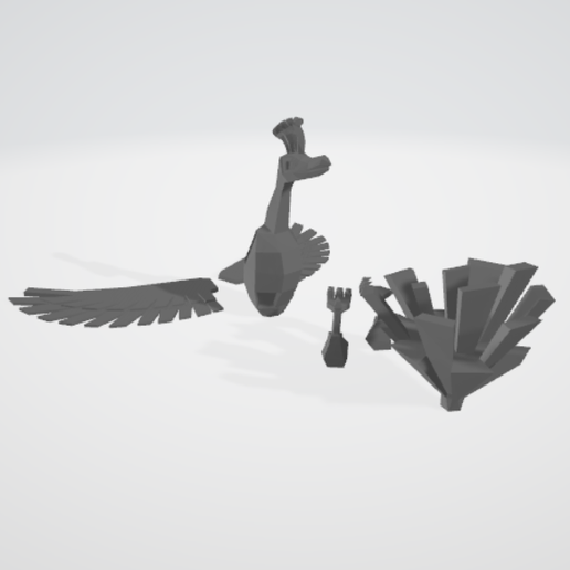 🐉 Ho-Oh Low Poly Pokemon・ 3MF File for 3D printing・Cults