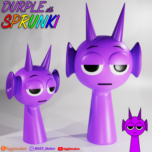 Fichier STL DURPLE SPRUNKI INCREDIBOX PURPLE | Sprunki 3D Model STL Fan ...