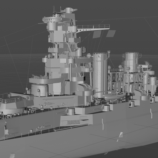 🚢 Digital model of the battleship Myogi・ OBJ File for 3D printing・Cults