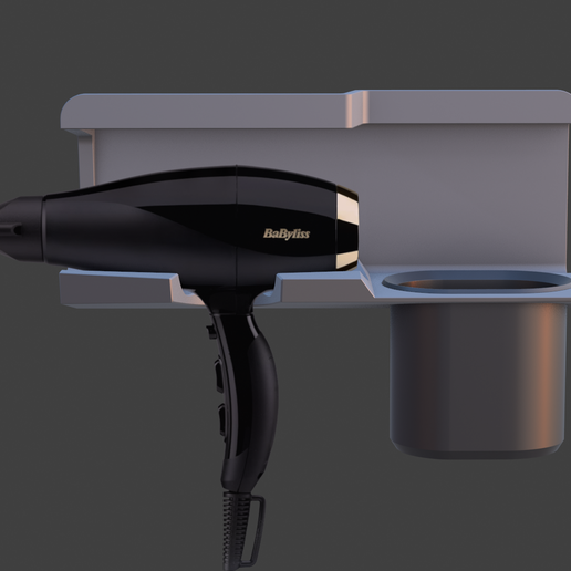 Archivo STL Hair Dryer Holder Wall Mounted 💇 ・Modelo para descargar e ...