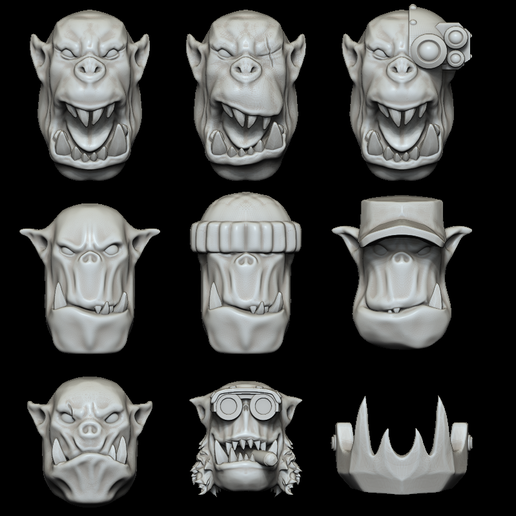 🛰 scrap metal ork head part1・ 3D File for 3D printing・Cults
