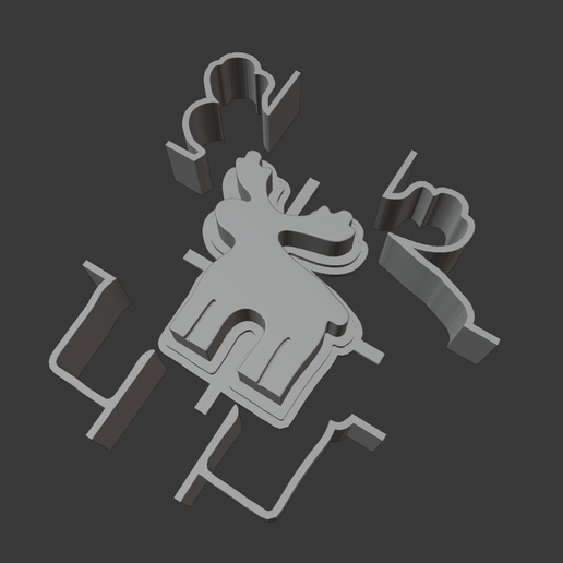 🎄 Moose/Reno Mold and counter mold for sails・ 3D File for 3D printing・Cults