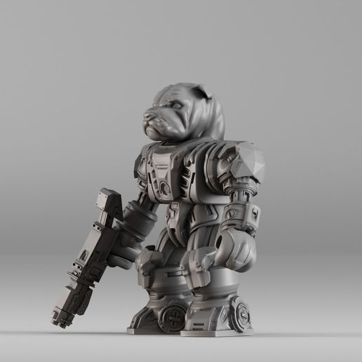 3D file 001586 Bulldog Mech Warrior 🦸 ・3D print model to download・Cults