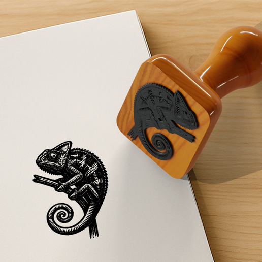 🔧 Chameleon Stamp・ STL File for 3D printing・Cults