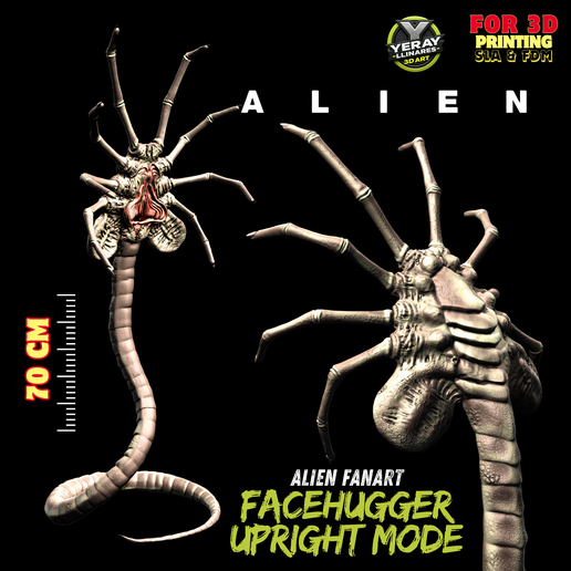 👽 Upright Facehugger - Alien Xenomorph Sculpture for 3D Printing・ STL ...