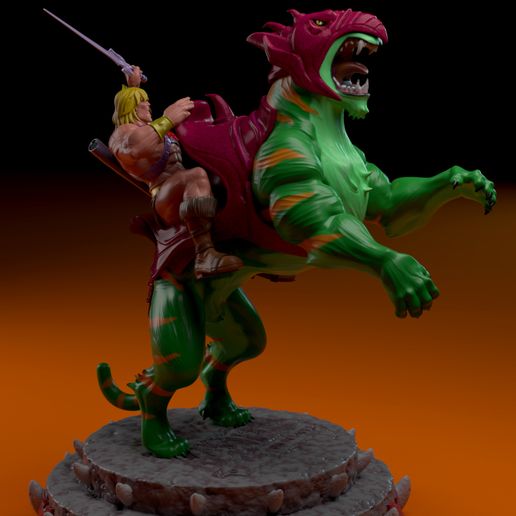 🐱 He-Man and Battle Cat - 2021- 33 Cm Height - 22 Pieces・ 3D File for ...