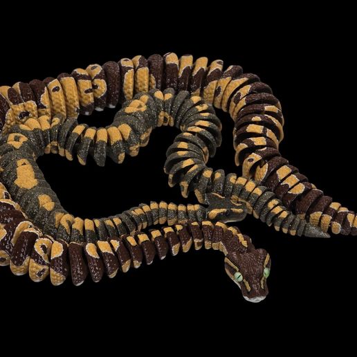 🐍 Articulated Ball Python - Flexi realistic Snake・ 3D File for 3D ...