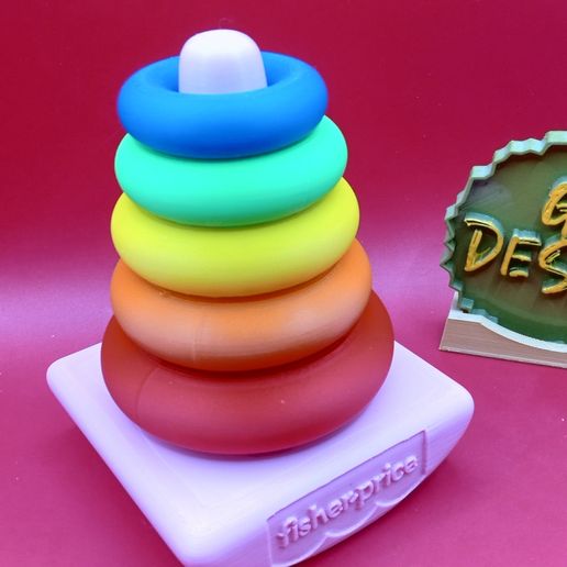 👶 Baby Stacking Toy Rock-A-Stack Rings with Roly-Poly Base・ STL File ...
