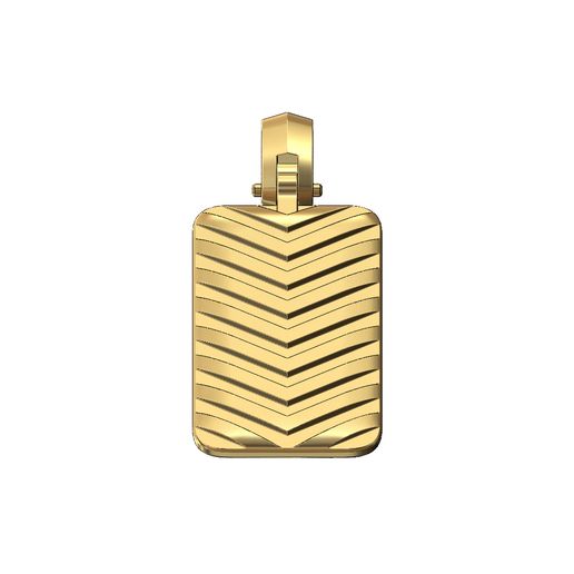 📿 Carved V strips rectangular dogtag pendant with bail 3D print model ...