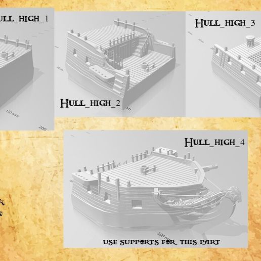 🎲 28 mm Privateer 5th Rate Frigate (34 cannons/10 Swivel Guns)・ 3D File ...