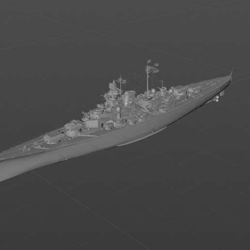 🚢 Digitales Modell des Schlachtschiffs Tirpitz・ OBJ Datei für 3D-Druck ...