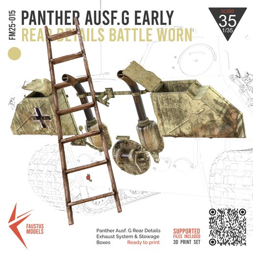 🪖 Panther Ausf.G Rear Details - Initial Version - Battle Worn FM25-015 ...