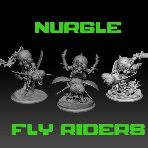 🪰 NURGLE FLY RIDERS・ STL File for 3D printing・Cults