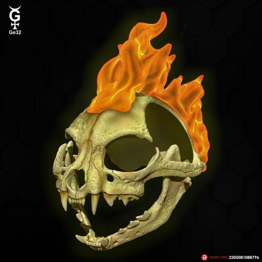 👻 CLASSIC GHOST RIDER CAT - Helmet・ STL File for 3D printing・Cults