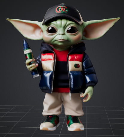 STL file Baby Yoda/Grogu in urban style - cool design with accessories ...