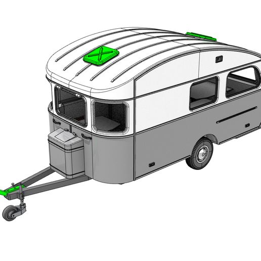🚐 vintage camper trailer for 1 to 10 scale 3D print model・ STL File for ...