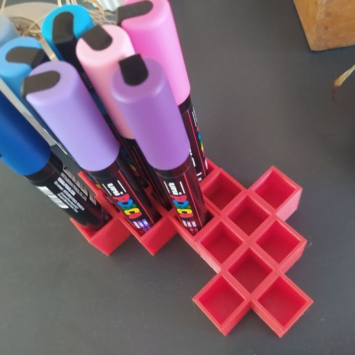 🖊️ Modular Posca-type pen holder・Free STL File for 3D printing・Cults